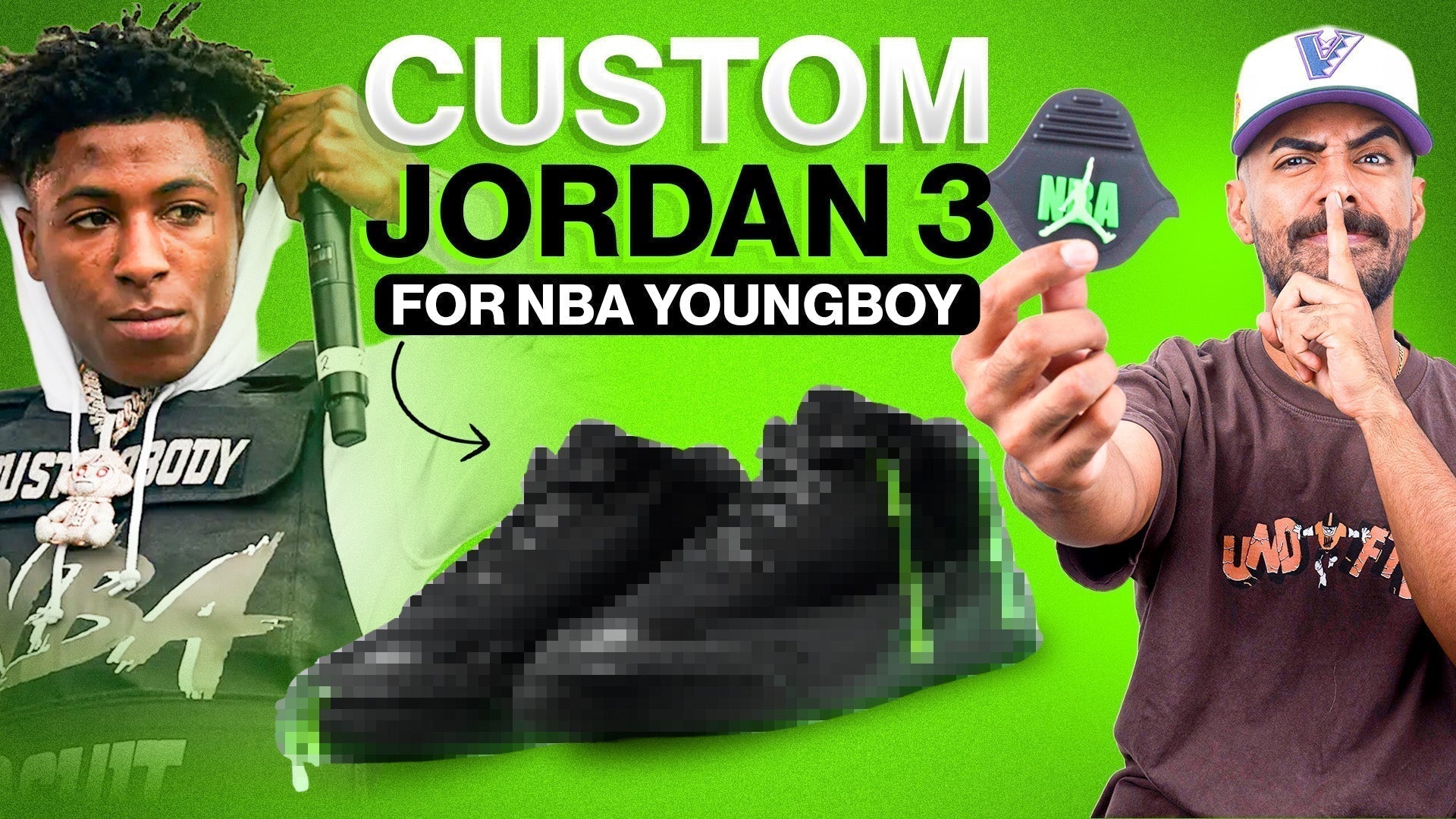 NBA YoungBoy Gets a One-of-a-Kind Custom Air Jordan 3 from Vick Almigh ...
